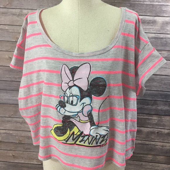 Disney | Tops | Disney Minnie Mouse Crop Top Short Sleeve | Poshmark